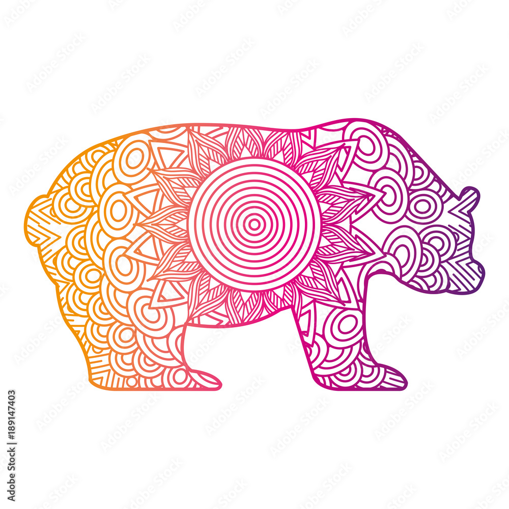 hand drawn for adult coloring pages with bear zentangle vector ...