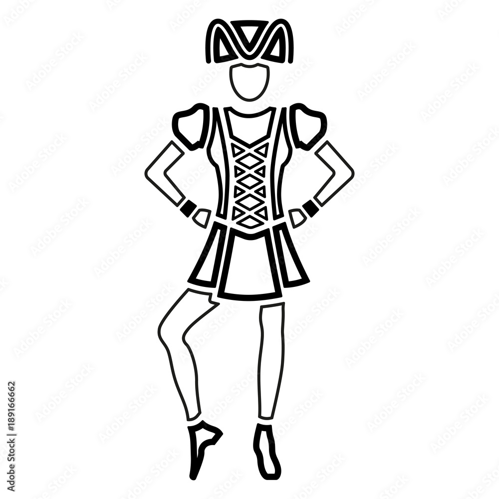 Karneval Icon - Funkenmariechen Stock-Vektorgrafik | Adobe Stock