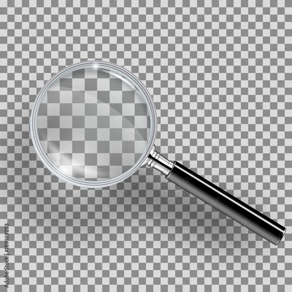 Magnifying glass realistic isolated on transparent background Stock ...