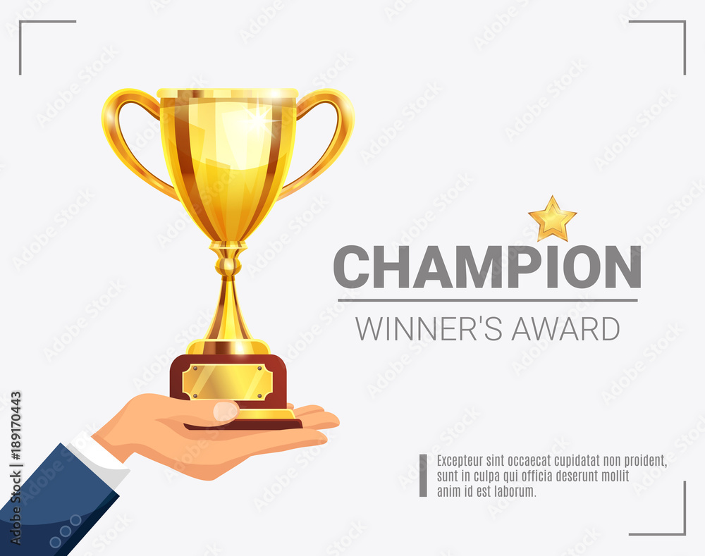 Winner Award Champion Trophy Poster Stock Vector | Adobe Stock