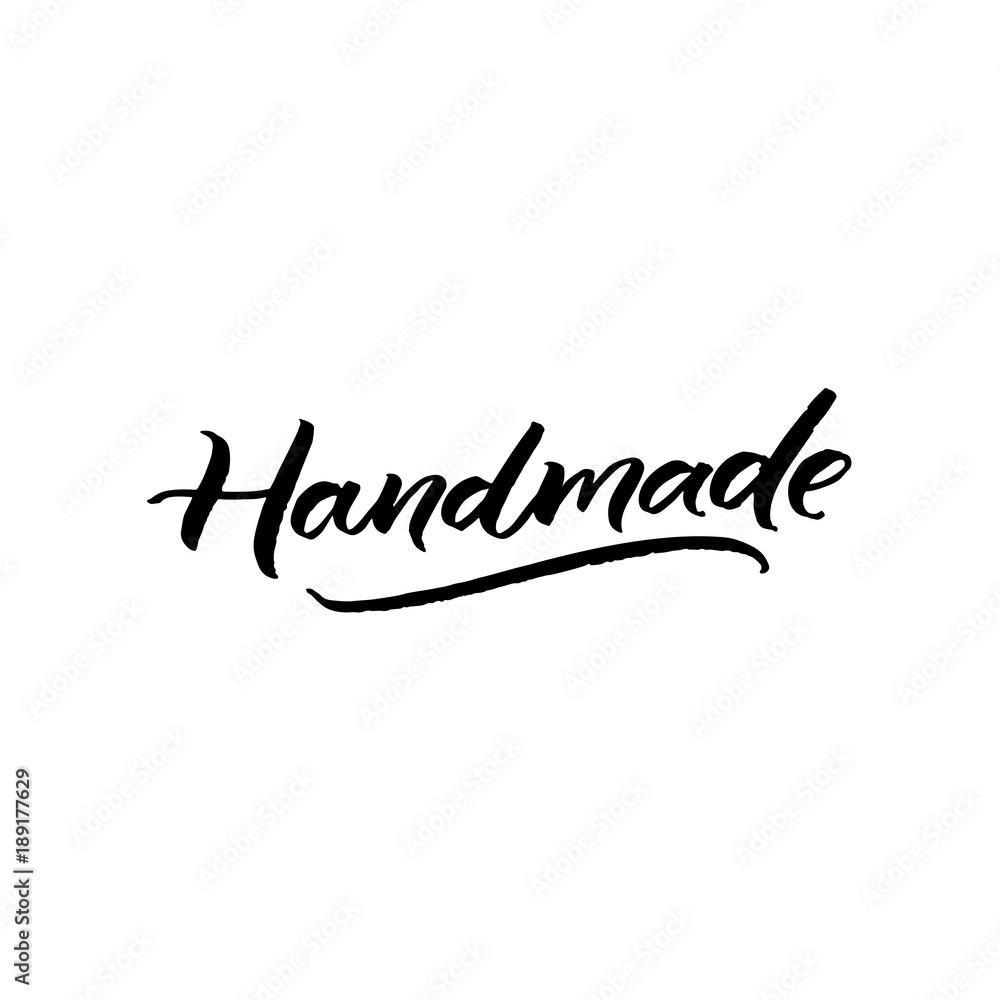 Handmade word isolated on white background. Calligraphy inscription ...
