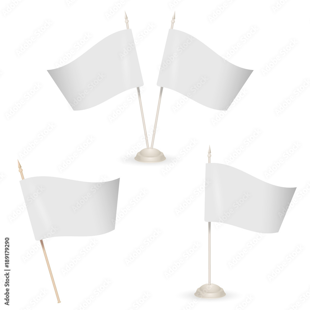 Table flag mock-up. Set vector flag isolated on transparent background ...