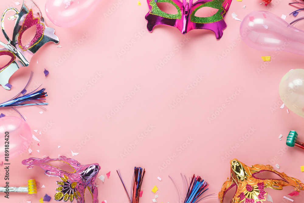 Table top view aerial image of beautiful photo booth prop for party ...