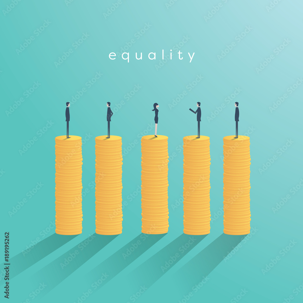 Business gender equality vector concept with businessman and ...