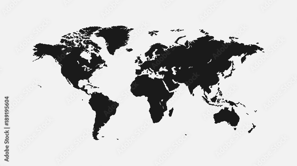 flat world map 1920 x 1080 px. for interior, design, advertising ...