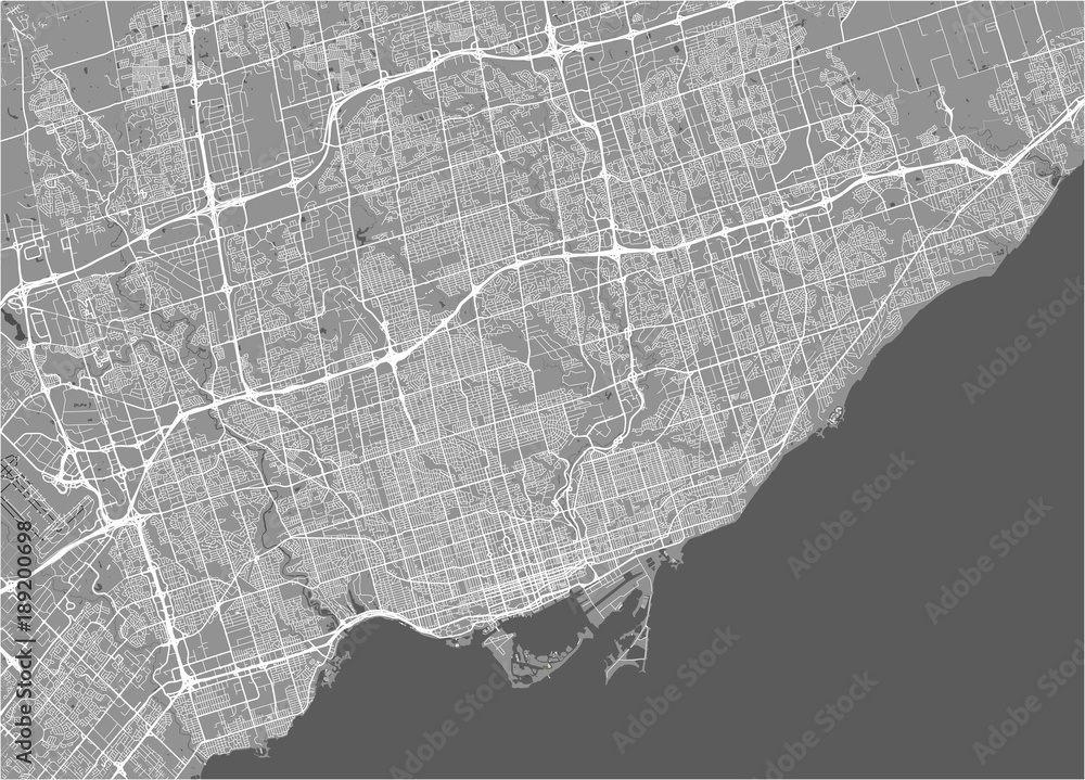 vector map of the city of Toronto, Canada Stock Vector | Adobe Stock