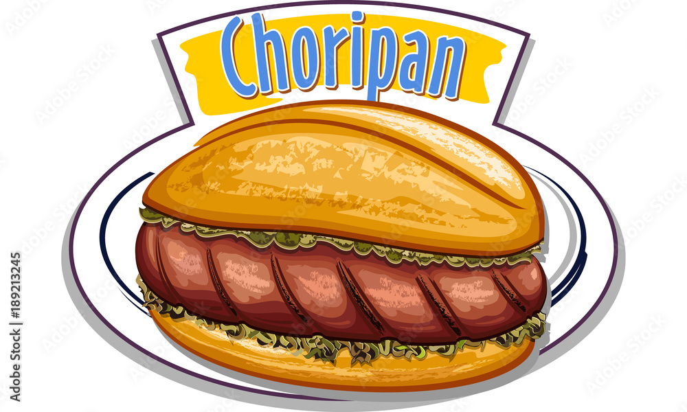 Vetor de Choripan - argentinian hot dog - vector do Stock | Adobe Stock