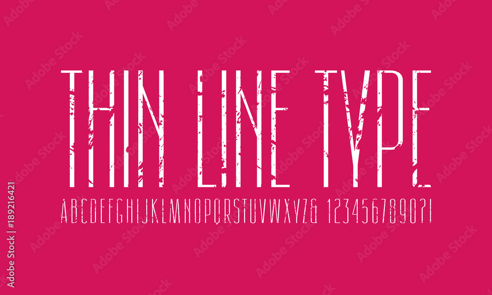 Narrow sans serif font. Thin line typeface Stock Vector | Adobe Stock