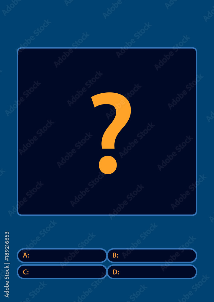 Quiz game with answers . Flat cartoon vector illustration. Quiz brainy ...