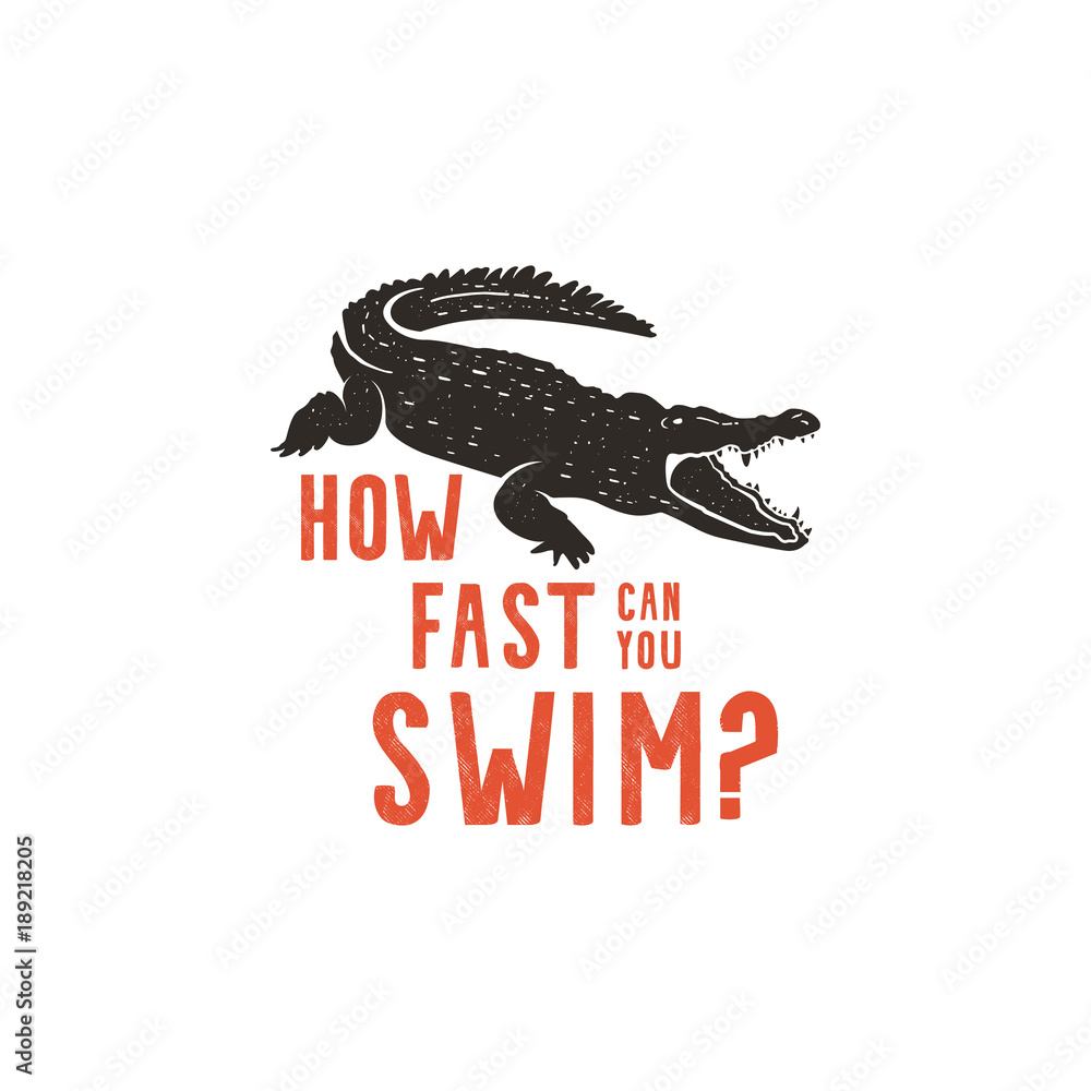 Crocodile logo template. Symbol of alligator. Crocodile with text. Wild ...