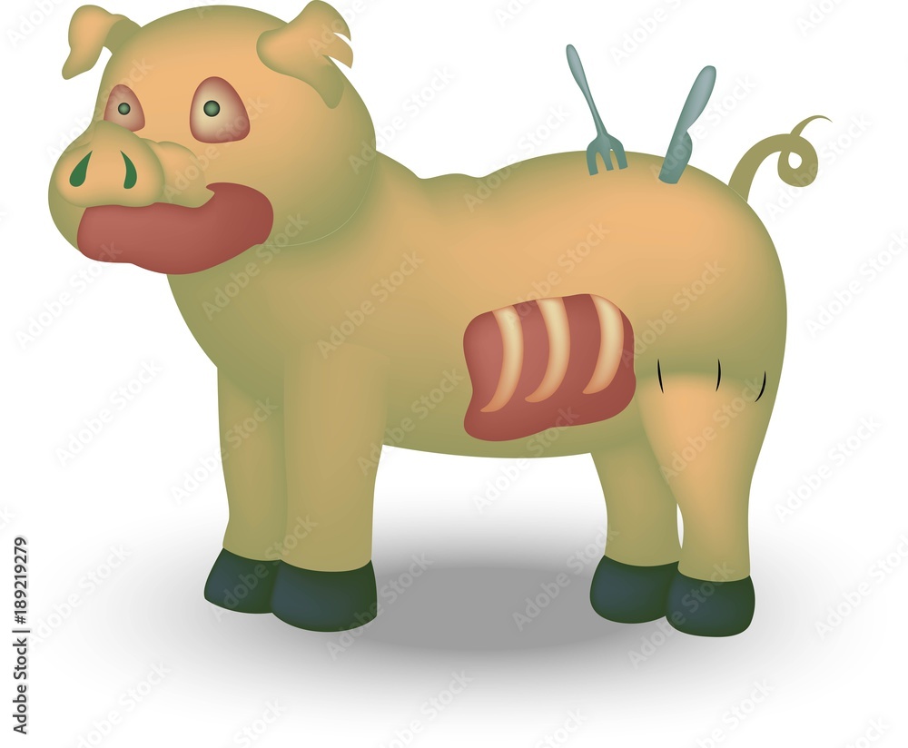 Pig zombie art Stock Vector | Adobe Stock