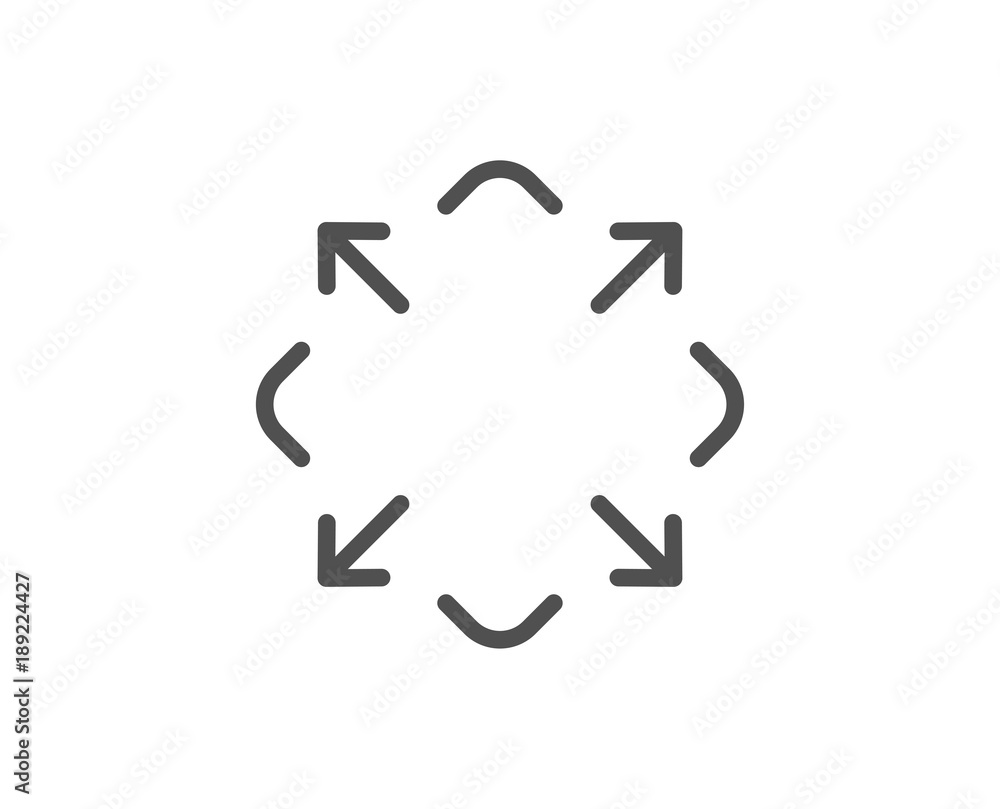 Maximize arrow line icon. Full screen symbol. Maximise Navigation sign ...