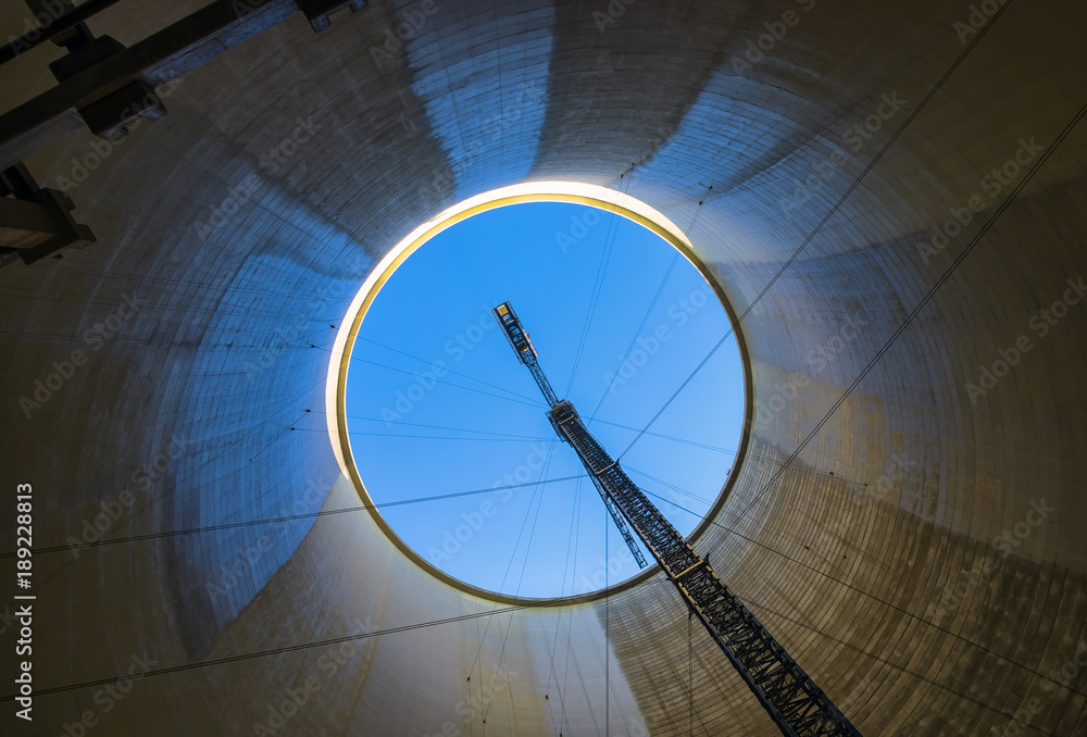 Inside of building cooling tower of nuclear power plant Photos | Adobe ...