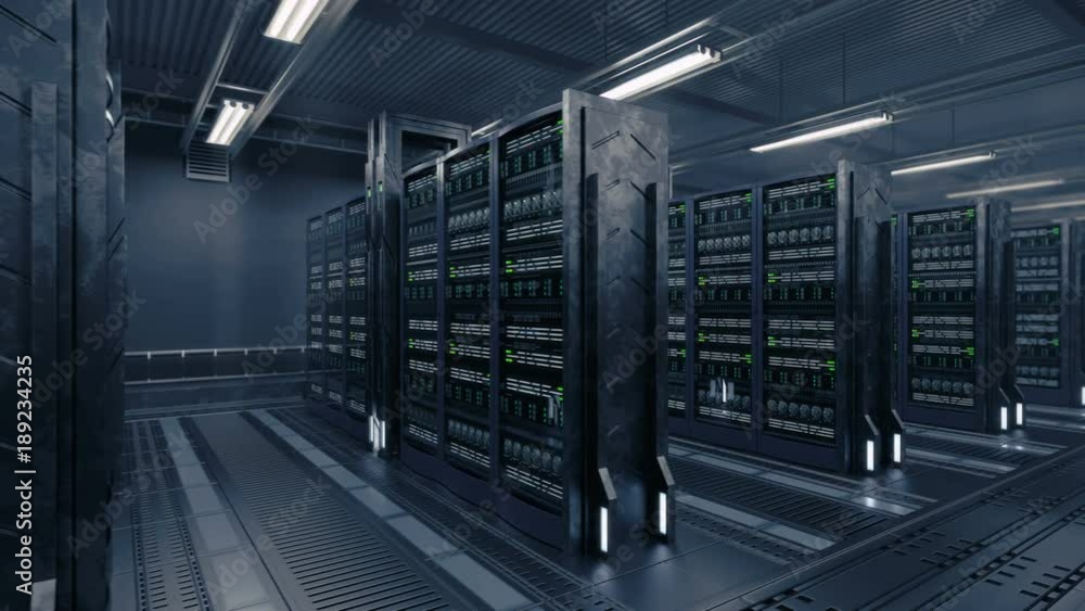 4k Animation presenting data center while working. Perfect technology ...