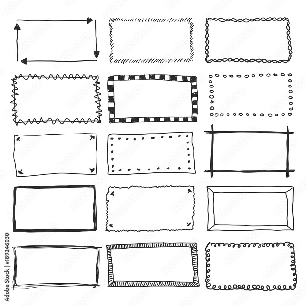 Vector Doodle Frame Borders Stock Vector | Adobe Stock