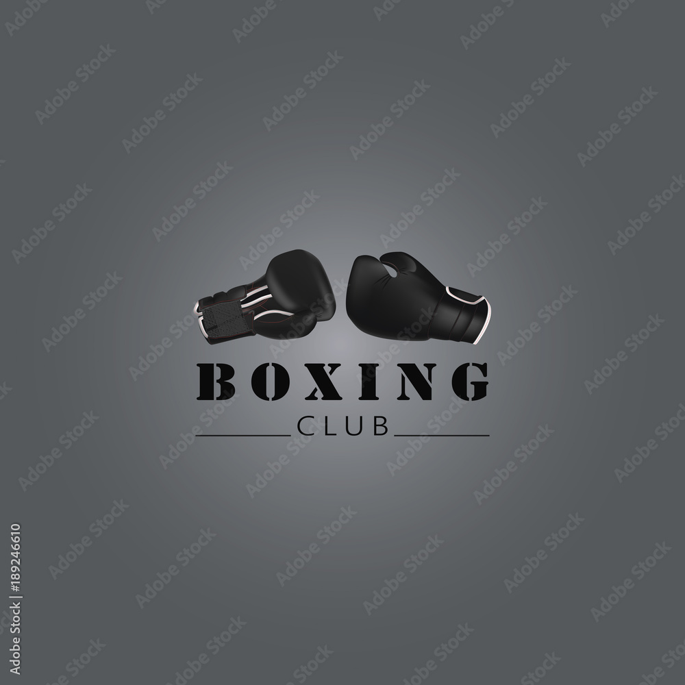 Realistic boxing gloves. Logo for the boxing club. Stock Vector | Adobe ...