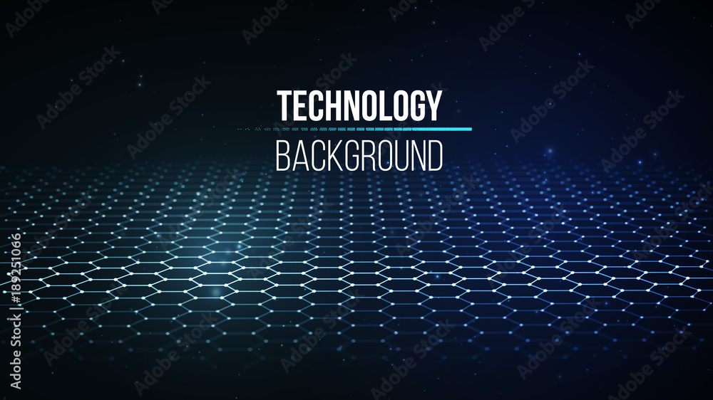 Abstract technology background. Background 3d grid.Cyber technology Ai ...