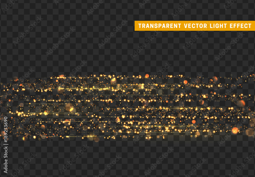 Glowing lights golden glitter. Sparkle particles texture. Christmas ...