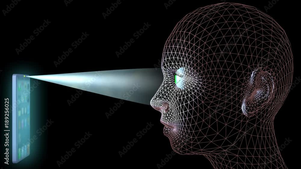 Vidéo Stock Face recognition , biometric verification and scanning. 3d ...