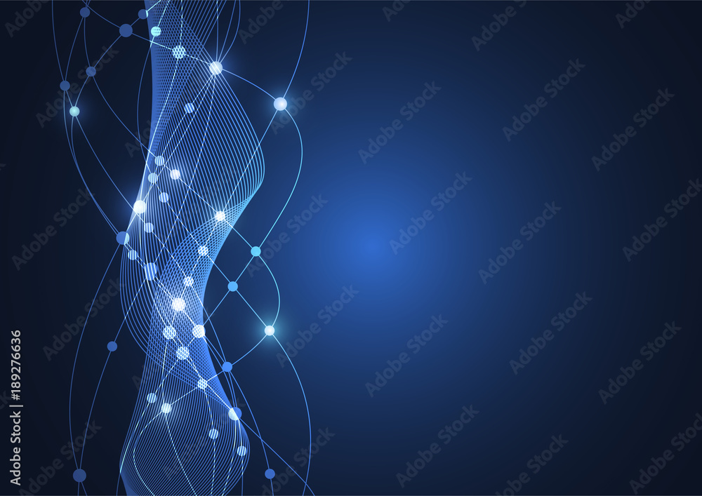 Abstract technology big data visualization. Futuristic space ...