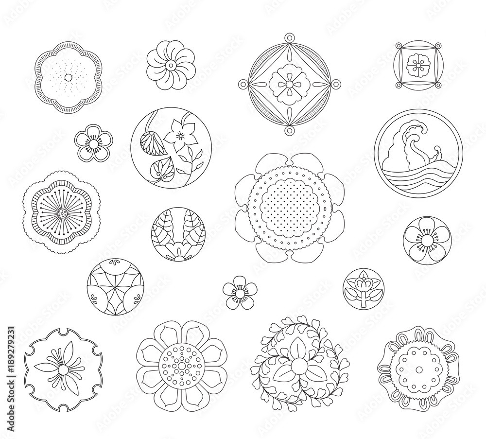 Asian traditional design, Print art symbol of asia. vector illustration ...
