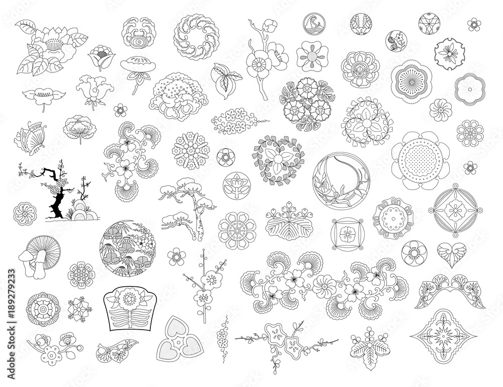 Asian traditional design, Print art symbol of asia. vector illustration ...