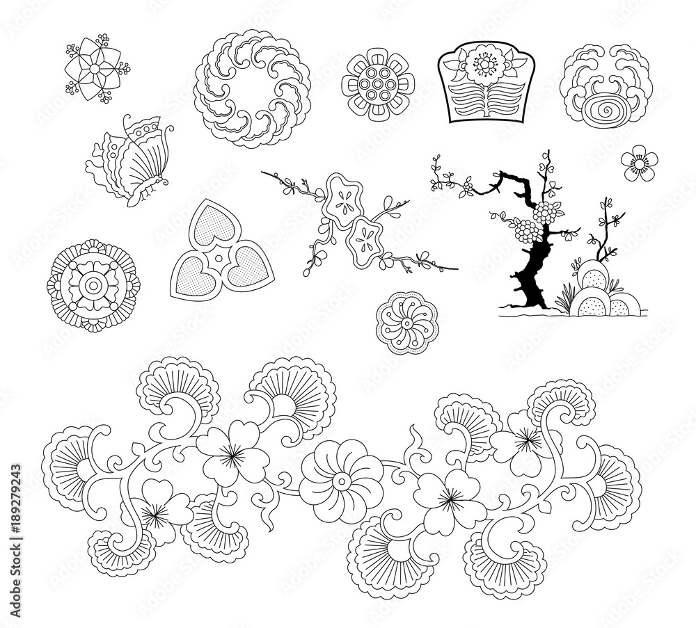 Asian traditional design, Print art symbol of asia. vector illustration ...