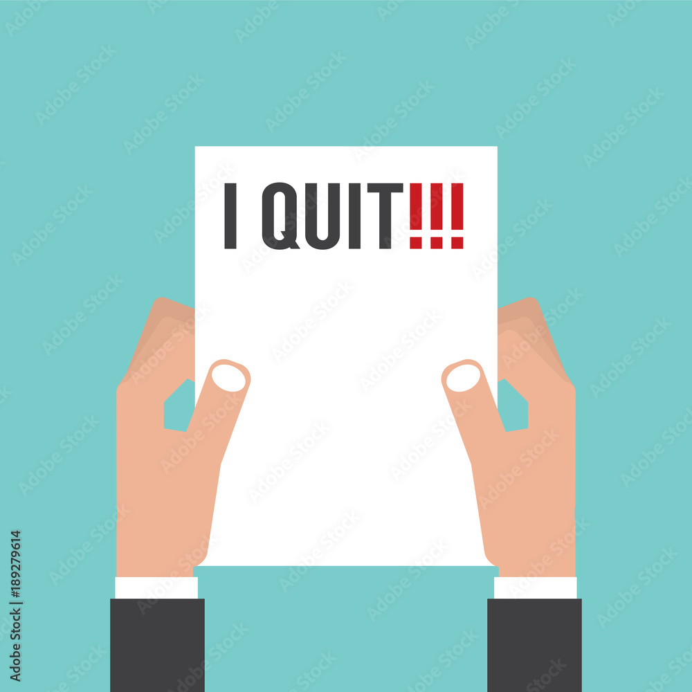 Hand Holding Envelope With Text I Quit Job. Resignation Letter Concept ...