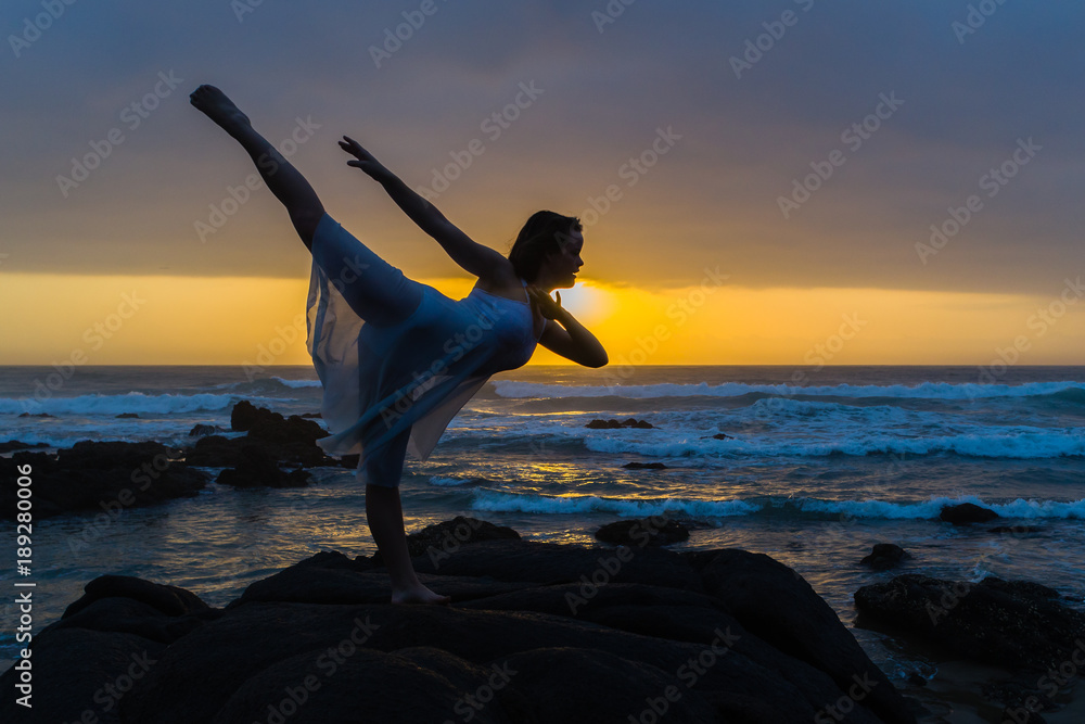 Dance Leap Silhouette Beach