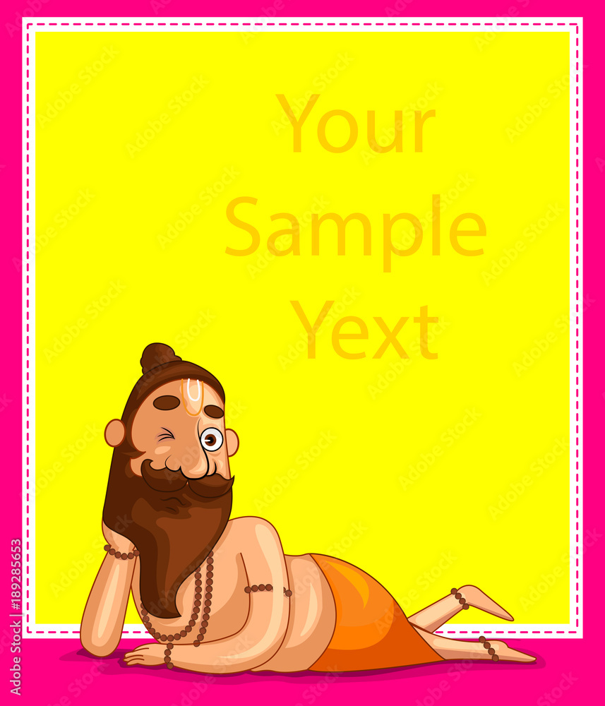 cartoon style Indian sadhu character illustration Stock Vector | Adobe ...