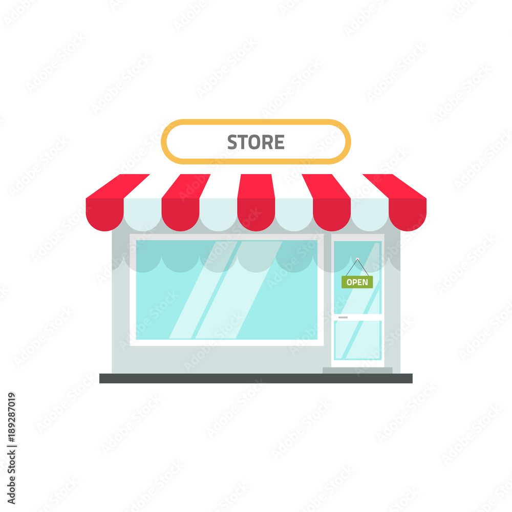Store or shop facade vector illustration, flat cartoon small retail ...