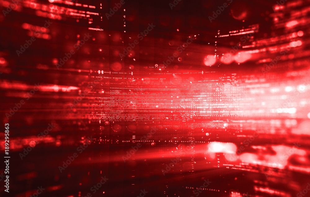 Abstract tech background. Floating Numbers HUD Background. Matrix particles grid virtual reality ...