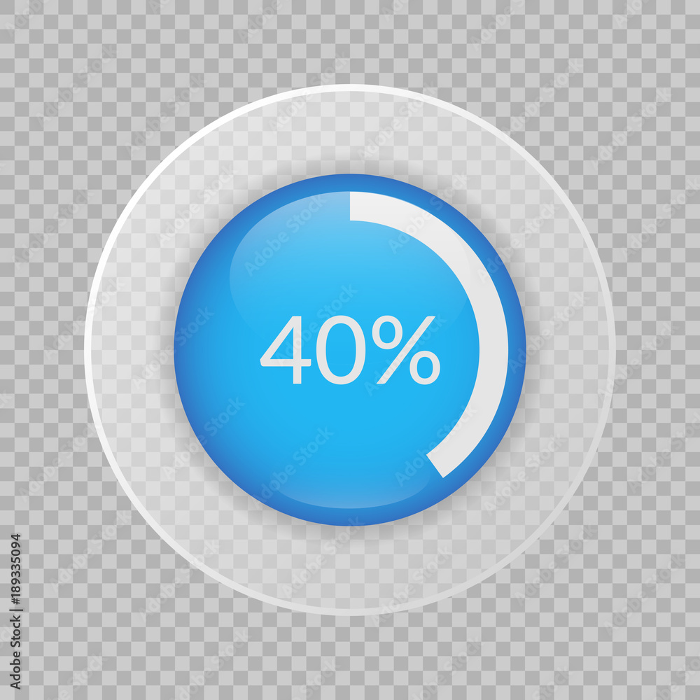 40 percent pie chart on transparent background. Percentage vector ...