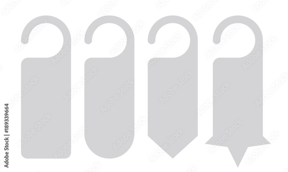 Vector Set of unique door hangers isolated on white background. Door ...