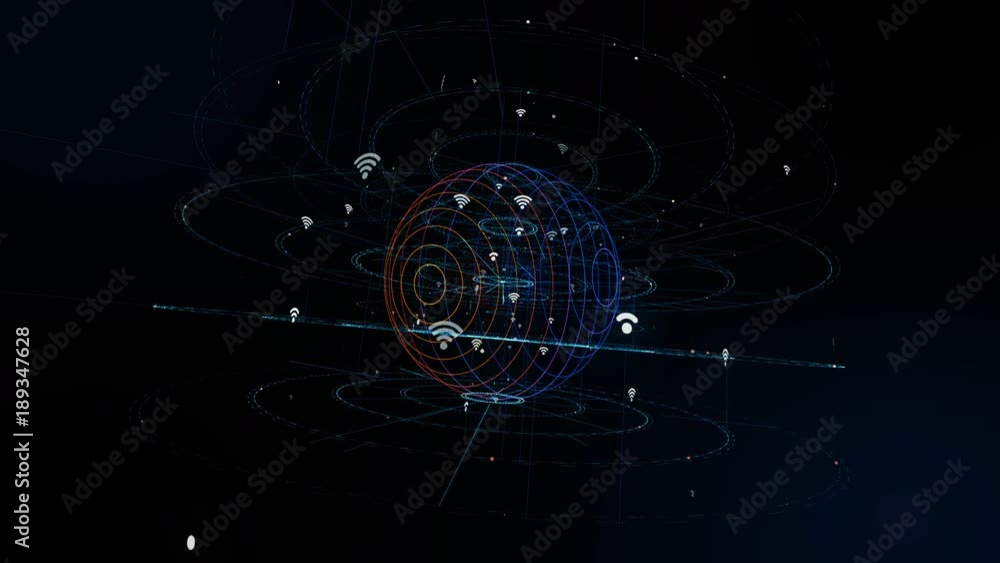 Wireless communication network concept. Stock Video | Adobe Stock