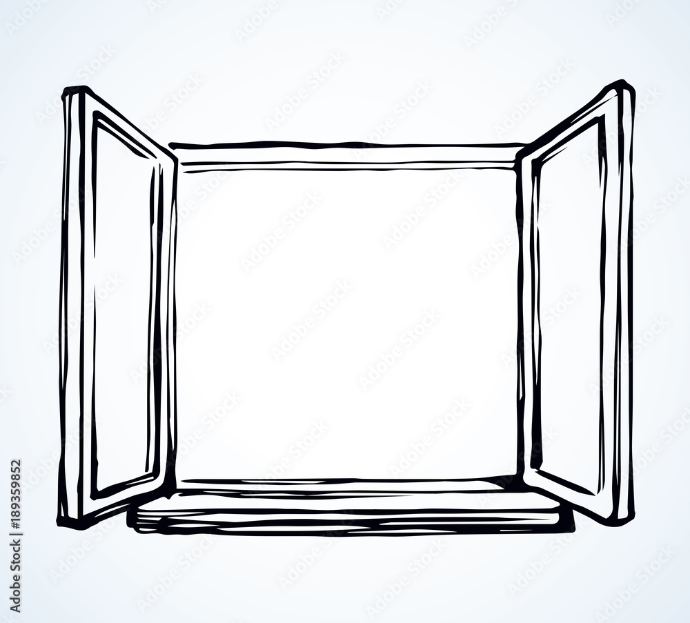 Open window. Vector drawing Stock Vector | Adobe Stock