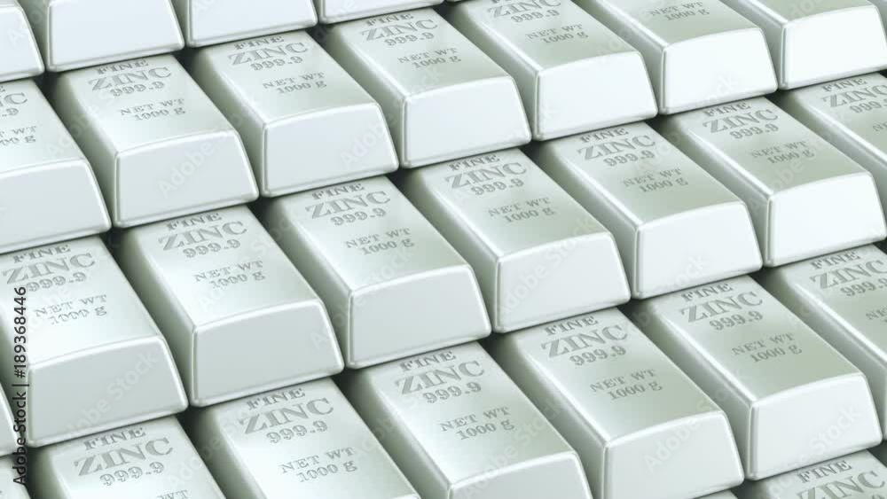 Zinc bars background, animation. 3D rendering Stock 비디오 | Adobe Stock