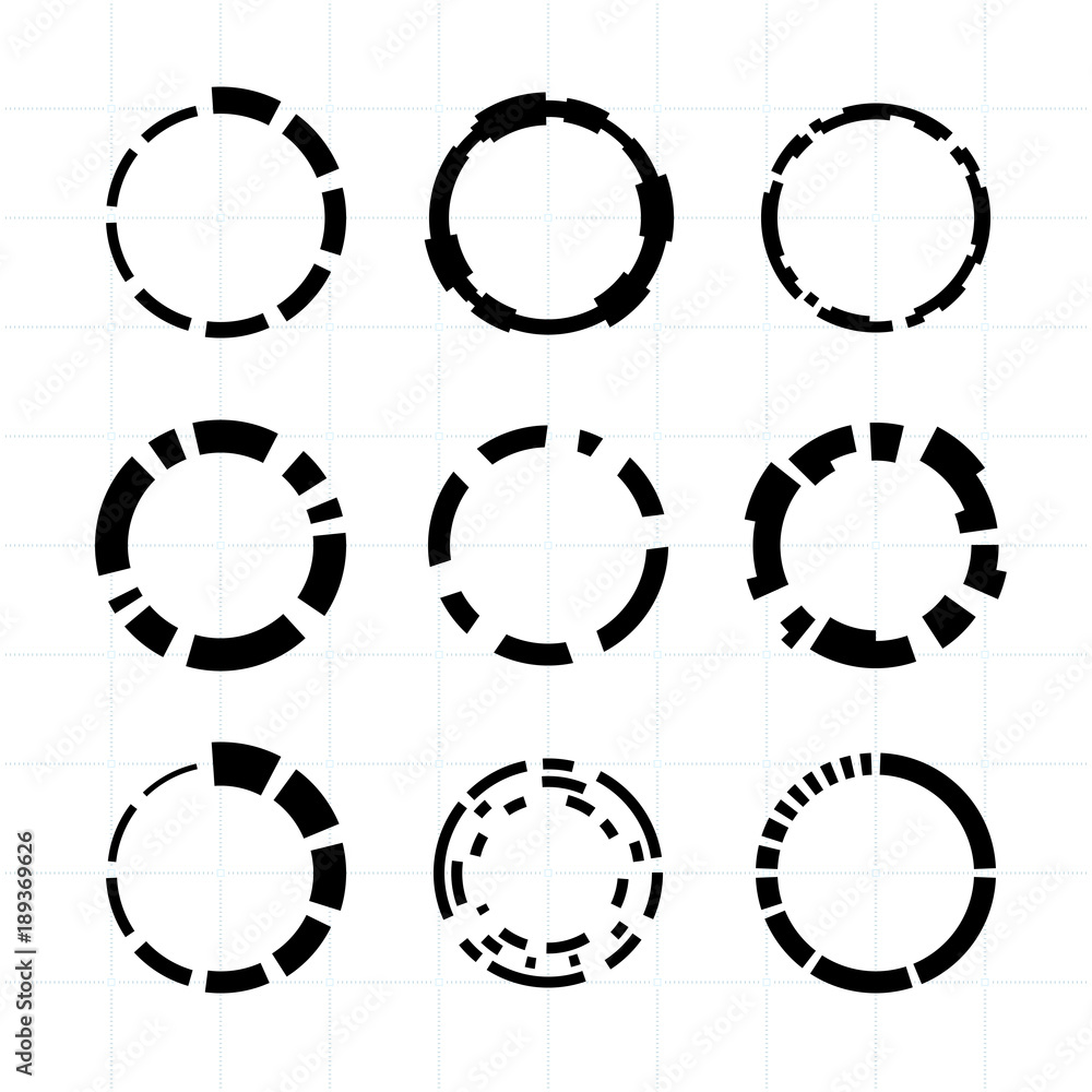 Futuristic Ui Circle Elements Set Stock Vector | Adobe Stock