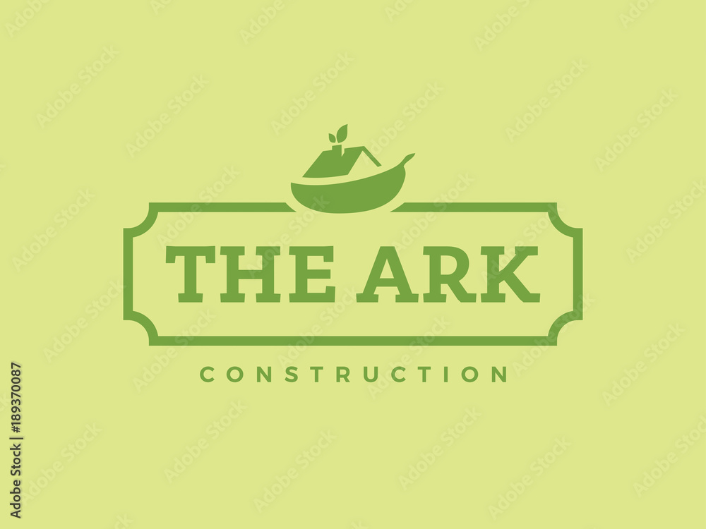 Modern professional logo the ark construction on green background Stock ...