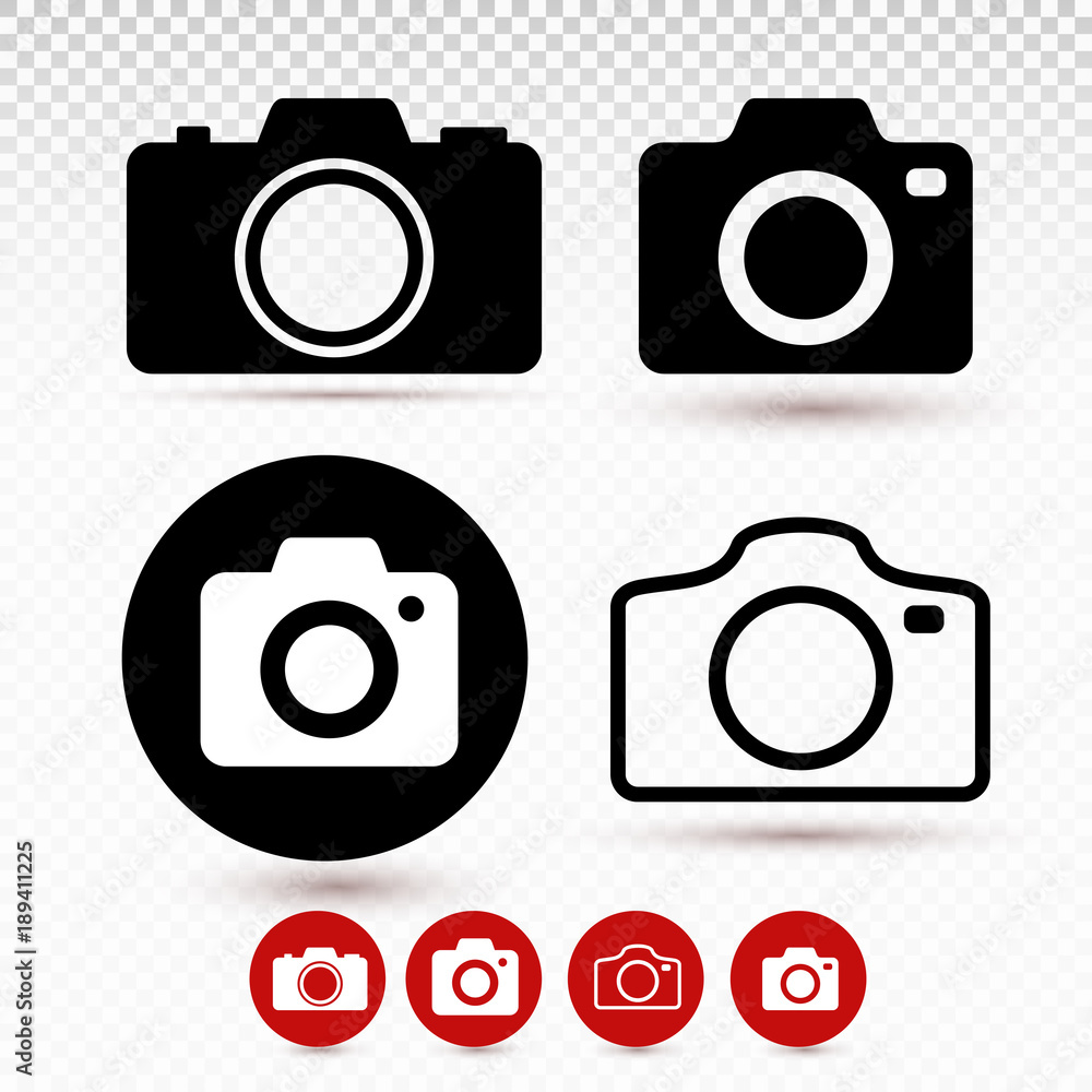 Set of camera icon. Modern simple snapshot photography sign. Instant ...
