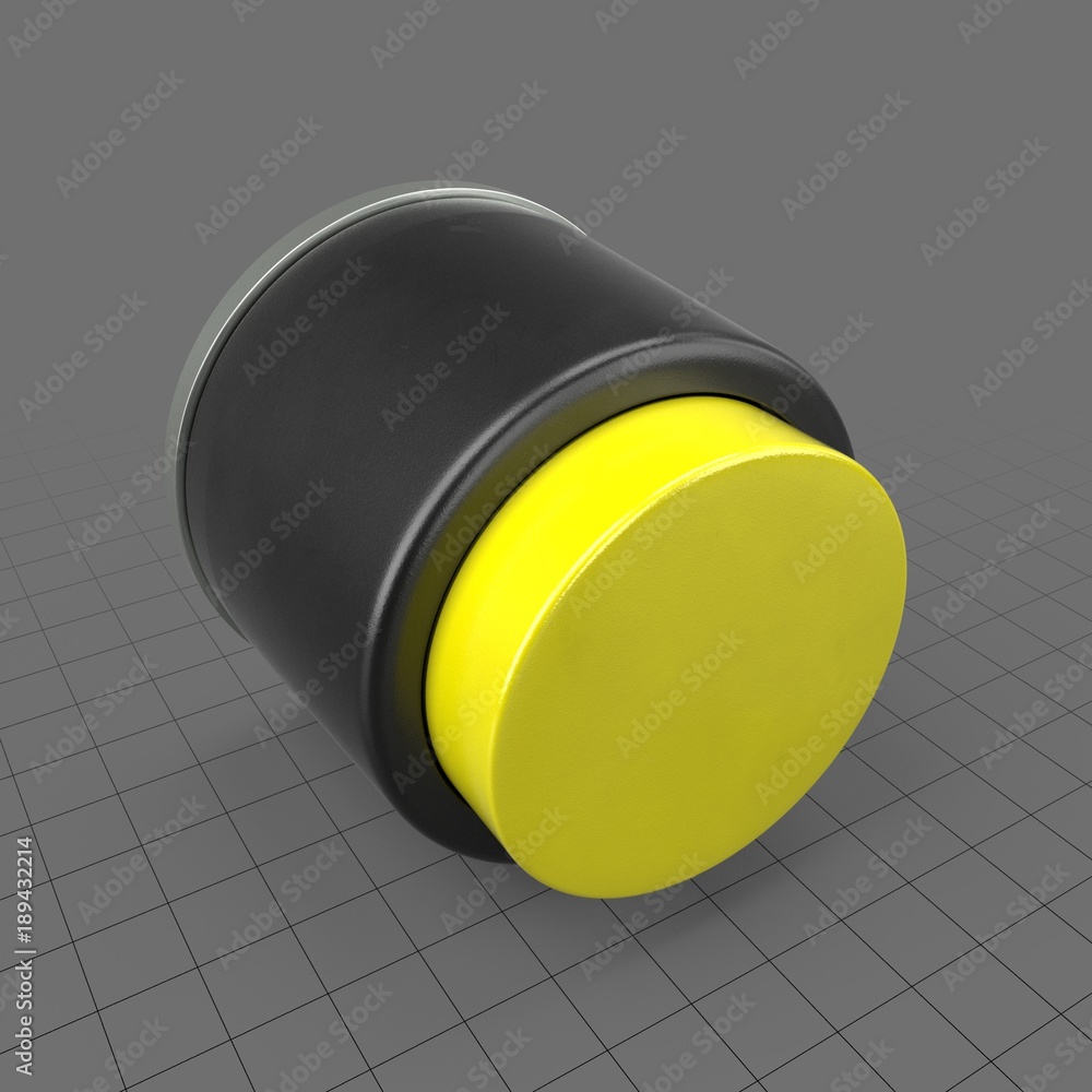 Yellow raised button Stock 3D アセット | Adobe Stock