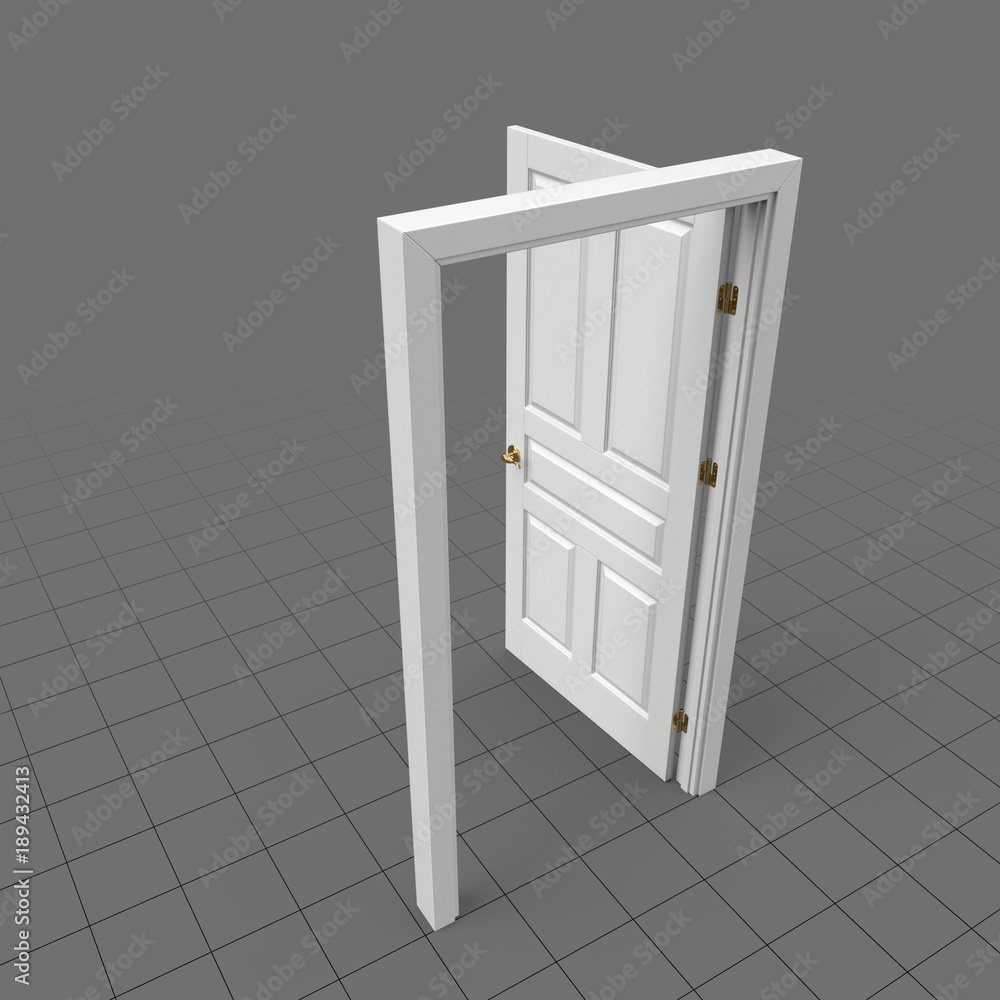Open door with lever doorknob Stock 3D asset | Adobe Stock