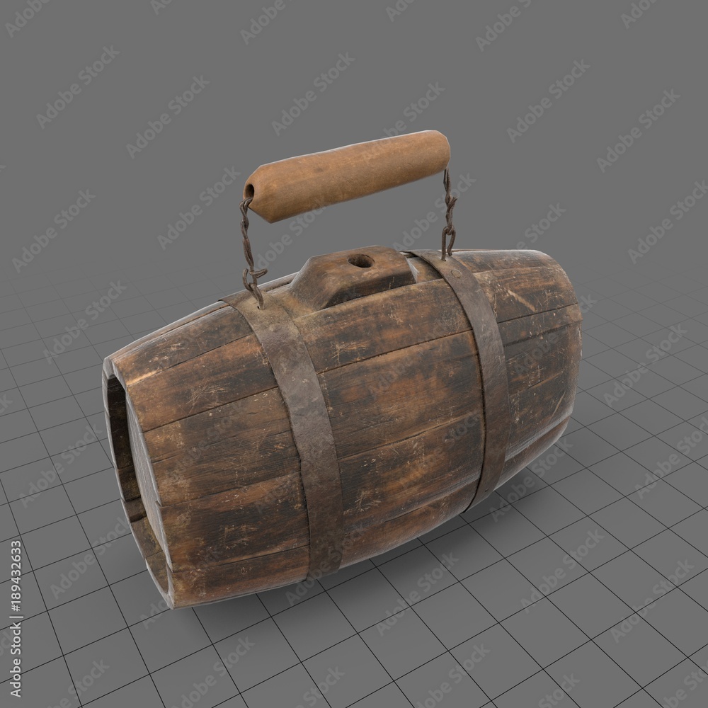 Old rum keg with handle Stock 3D asset | Adobe Stock