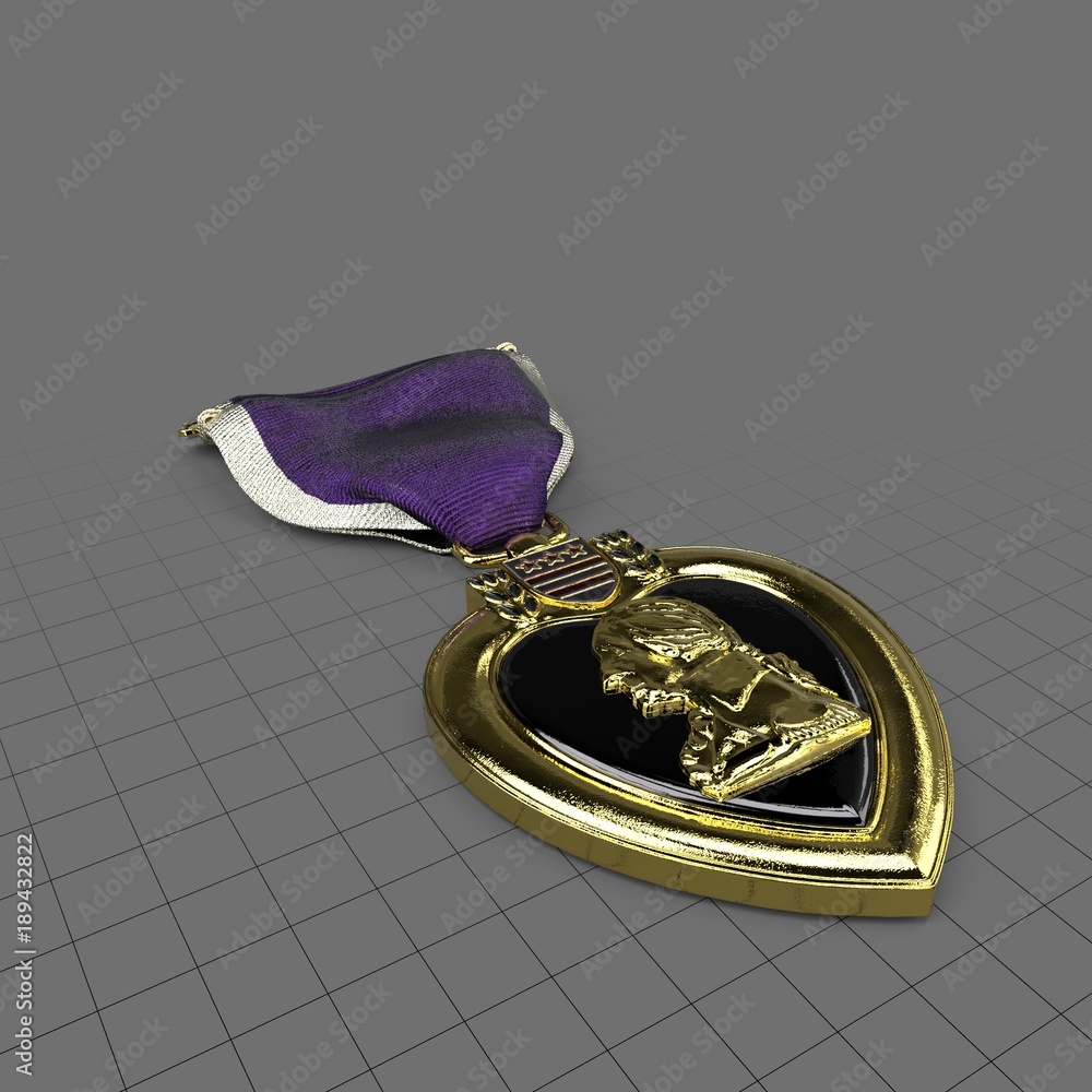 Purple heart medal Stock 3D asset | Adobe Stock
