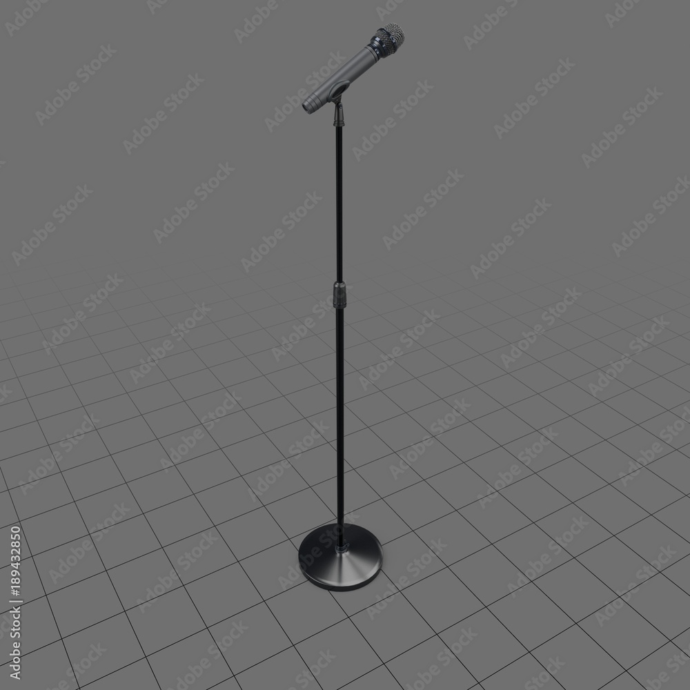 Microphone on a stand Stock 3D asset | Adobe Stock