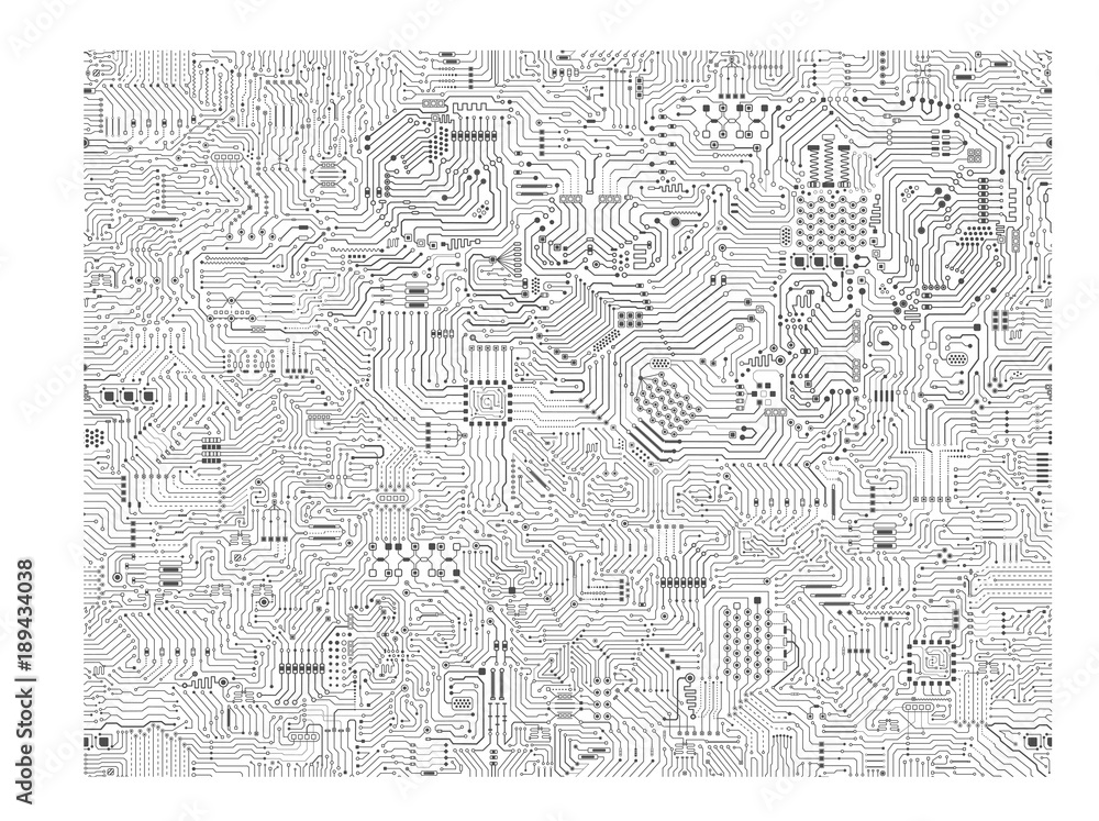 seamless circuit pattern or circuit board background vector ...