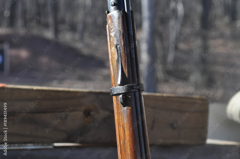 Mosin Nagant Rifle with a Bayonet at a Gun Shooting Range Stock Photo ...