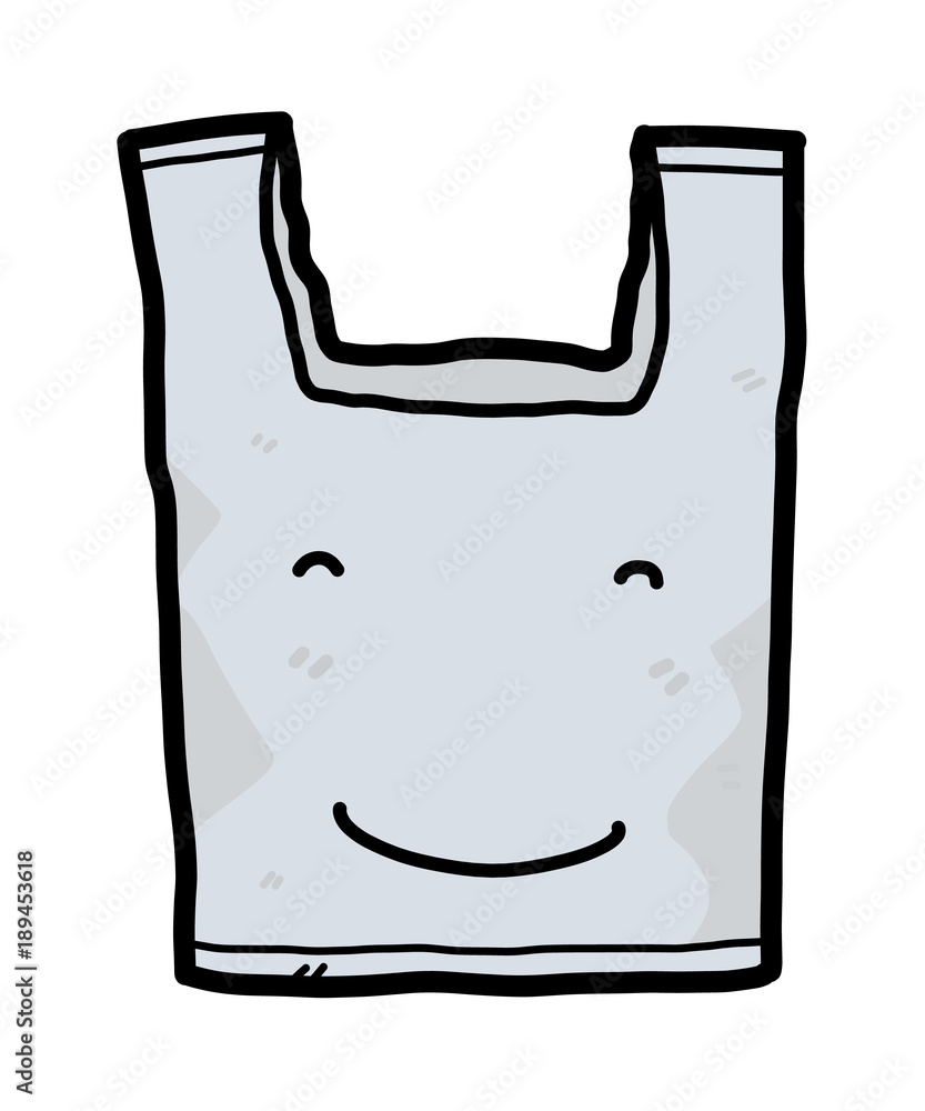 smile plastic bag / cartoon vector and illustration, hand drawn style ...