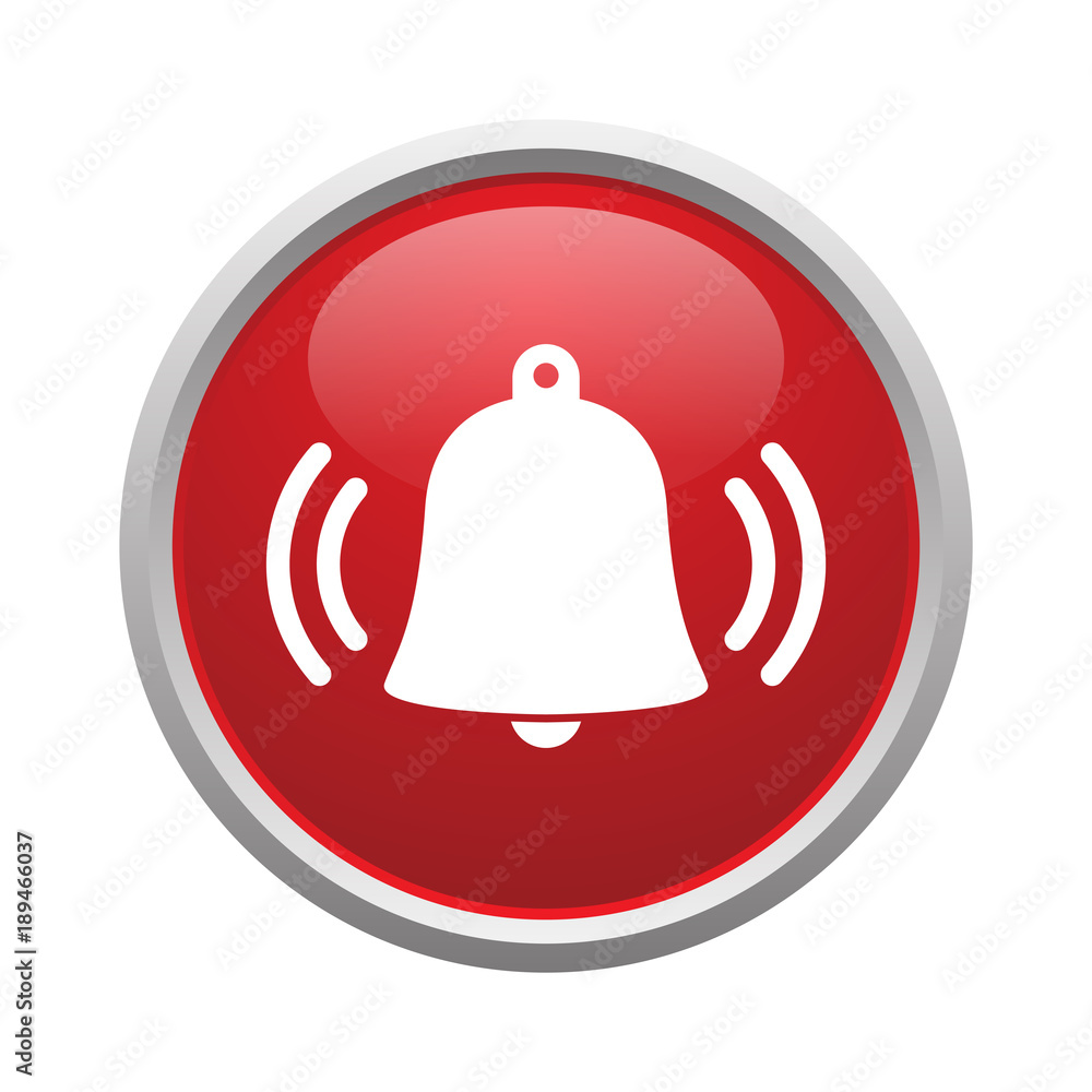 Bell button vector isolated Stock Vector | Adobe Stock