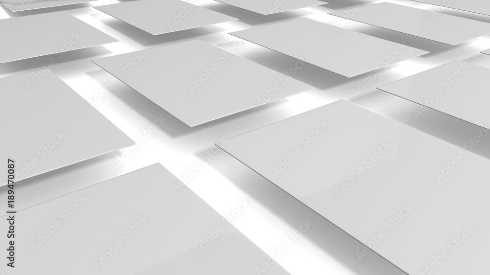 Blank white flyer mockup on white background. Poster or paper sheet ...